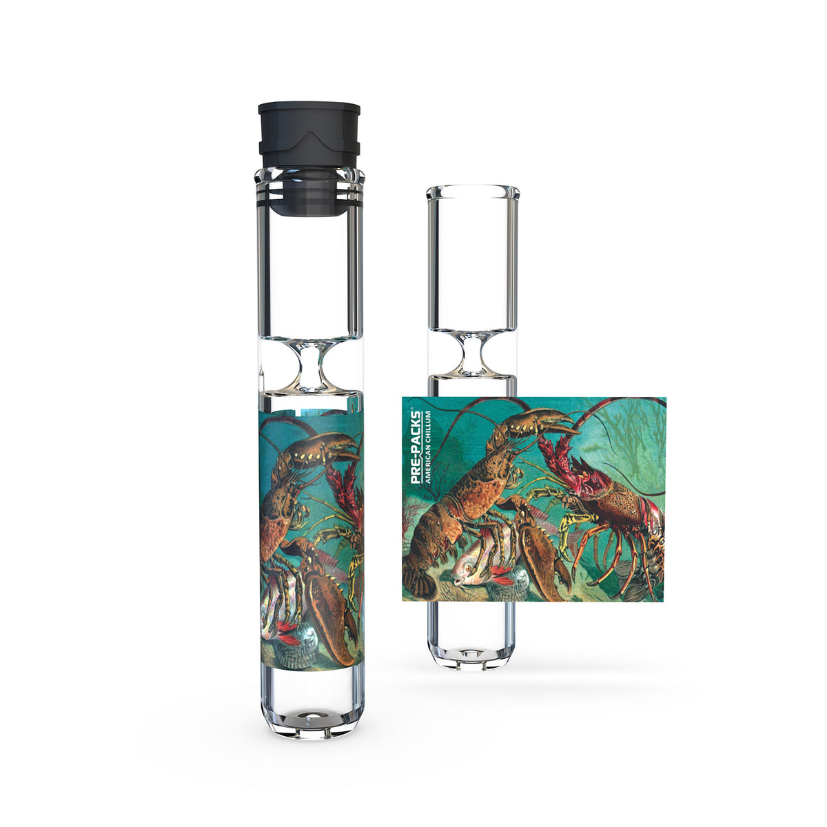 Glass hand pipe with cap for Lobster Lovers – PrePacks